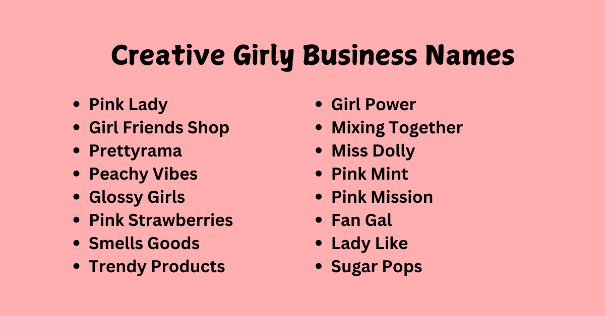 130+ Girly Business Names - BlogItUplife