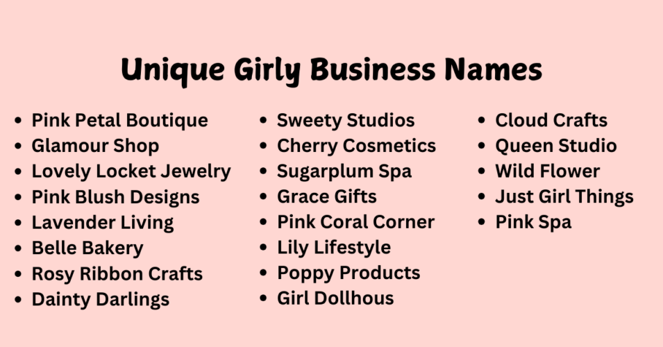 130+ Girly Business Names - BlogItUplife