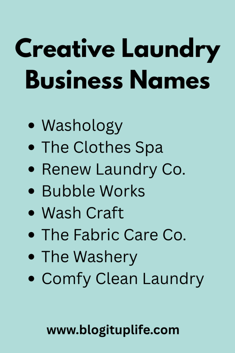 100+ Laundry Business Names - BlogItUplife