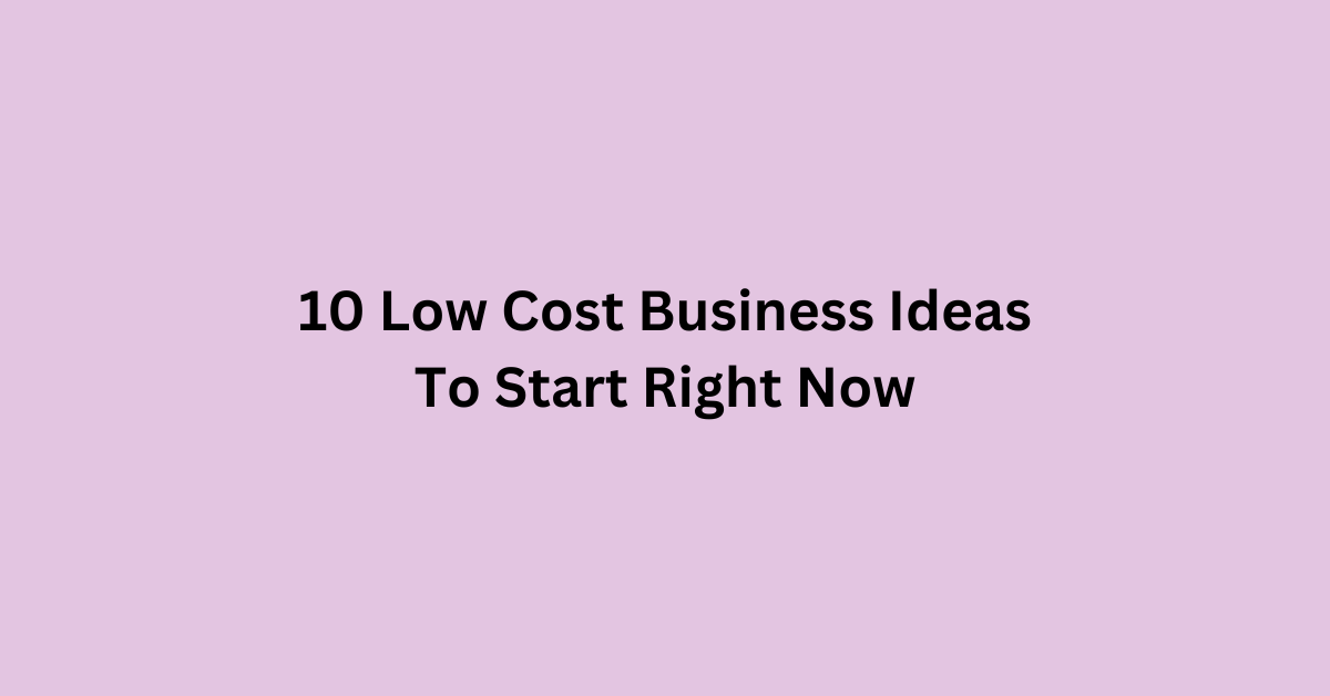 10 Low Cost Business Ideas To Start Right Now - BlogItUplife